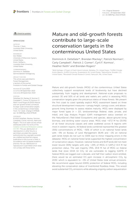 Mature and old-growth forests contribute to large-scale conservation ...