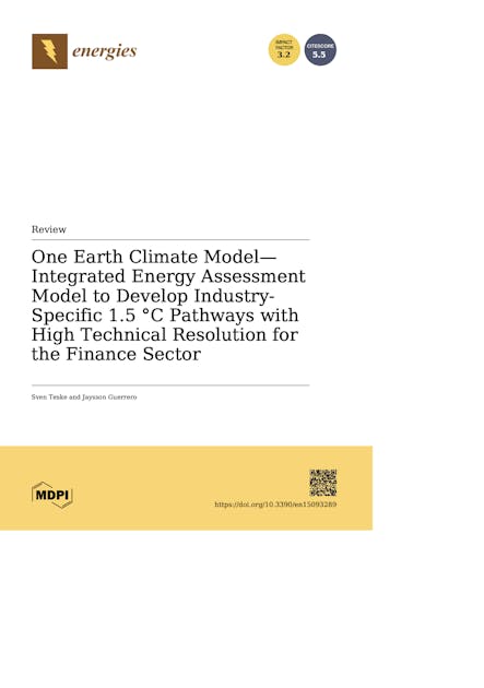 One Earth Climate Model—Integrated Energy Assessment Model to Develop ...